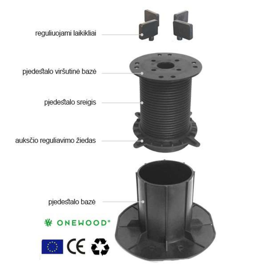 Reguliuojamas pjedestalas terasai 30-45mm - Terasos, tvoros, fasadai | OneWood